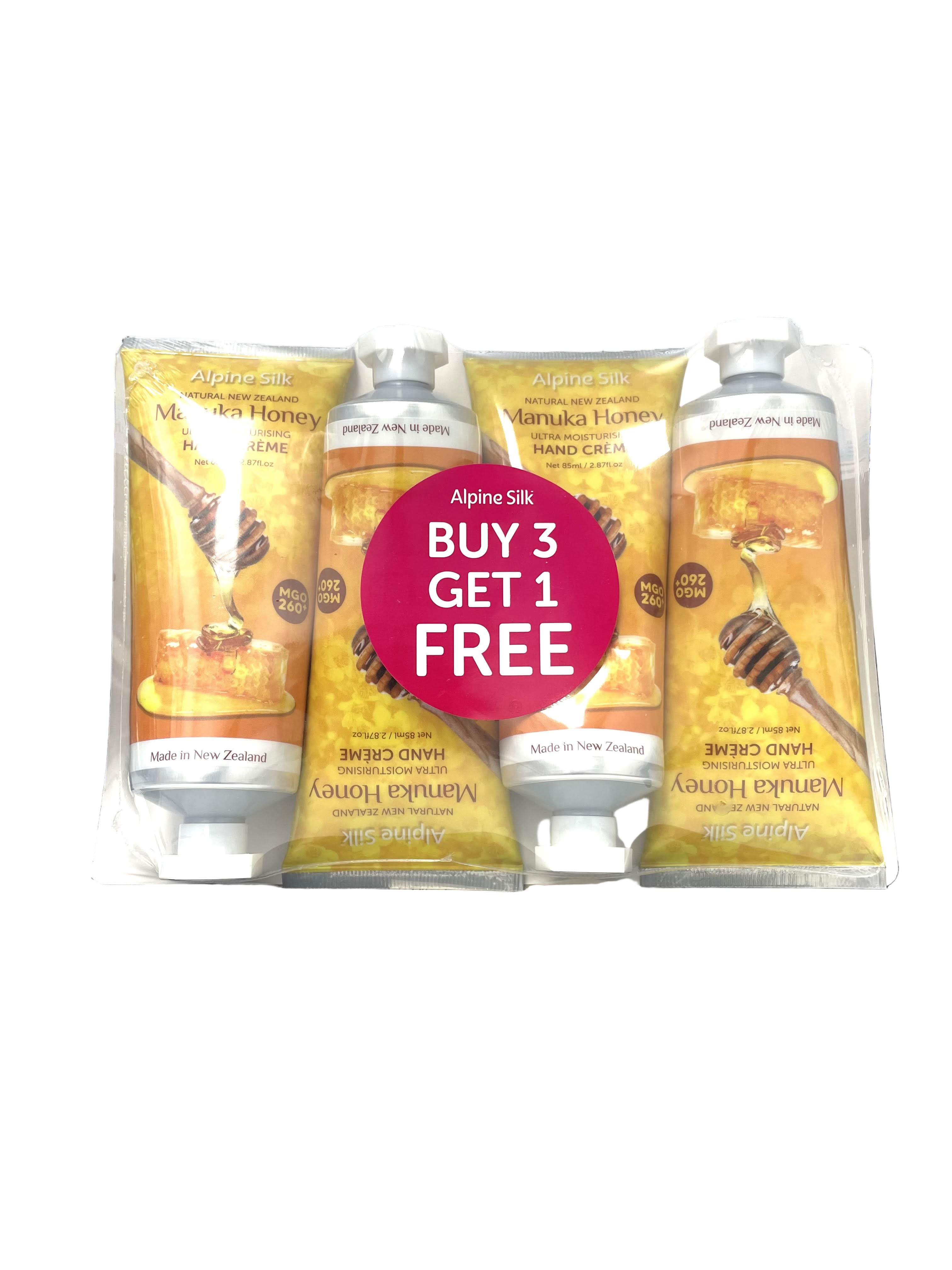 Alpine Silk Alpine Silk Manuka Honey Hand Cream 85ml 3 plus 1 free ...