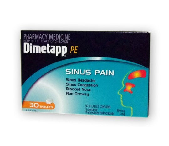 Dimetapp PE Sinus Pain Tablets 30 - Health Chemist NZ - Online Pharmacy