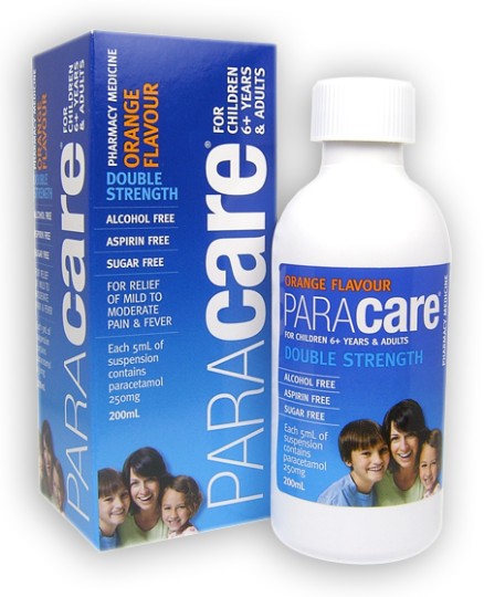 Paracare Double Strength Suspension (Orange flavour) 250mg/5ml 200ml ...