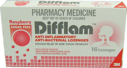 Difflam Throat Lozenges Raspberry Sugar Free (16) - Health Chemist NZ ...