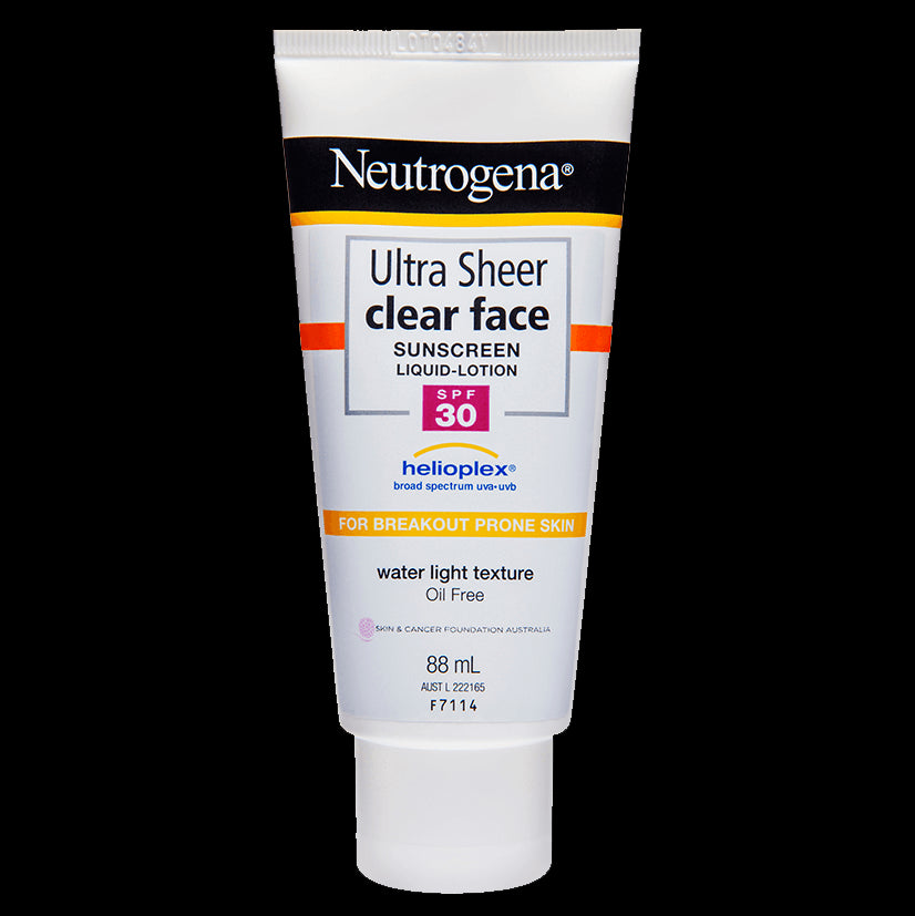 Neutrogena Ultra Sheer Clear Face Sunscreen SPF30 88ml - Health Chemist ...